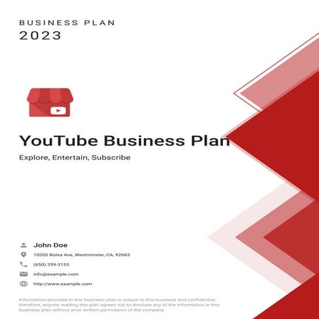 YouTube Business Plan Example | Upmetrics | PDF