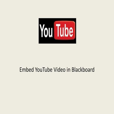 Embed YouTube in Blackboard | PPSX