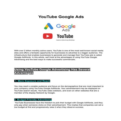YouTube Google Ads | PDF