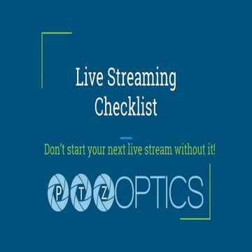 Live Streaming Checklist | PPT