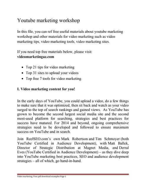 Youtube Marketing Course.pdf | Marketing and Advertising | Business