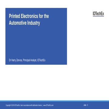 IDTechEx Research: Printed Electronics for the Automotive Industry | PDF