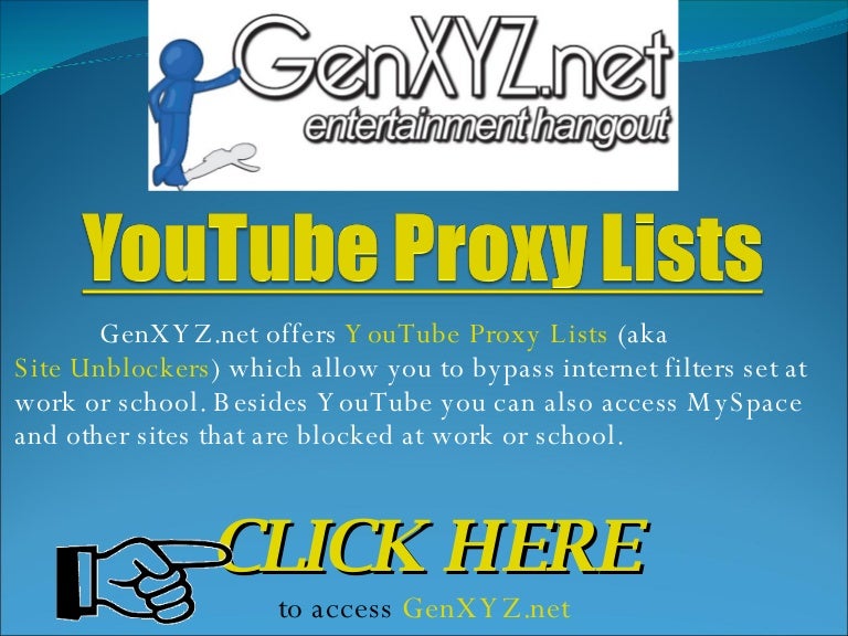 YouTube Proxy Lists YouTube Proxy Lists