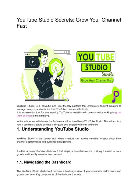 Youtube studio complete study | PDF