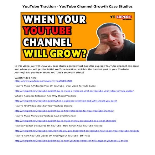 YouTube Traction - YouTube Channel Growth Case Studies | PDF