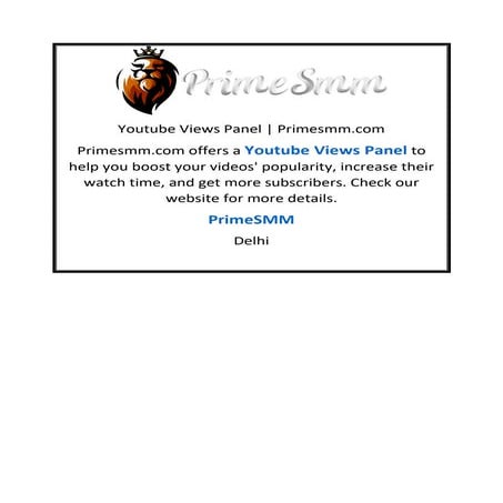 Youtube Views Panel | Primesmm.com