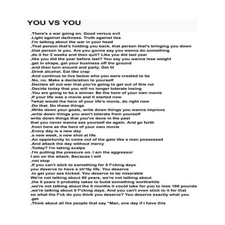 You vs you | PDF