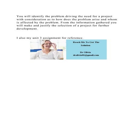 You will identify the problem driving the need for a project with co.docx