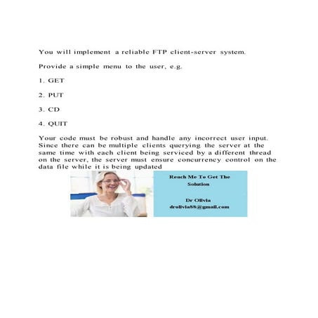 You will implement a reliable FTP client-server system.Provi | DOCX | Computing | Technology ...