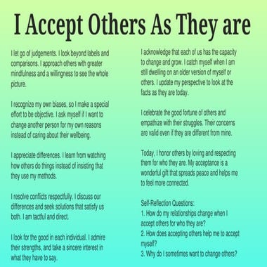 I Accept Others As They are | PDF