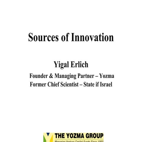 Yozma Ygal Erlich Israel Experience | PPT