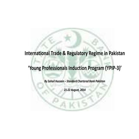 Ypip3 feod-international trade & regulatory regime in pakistan | PPT
