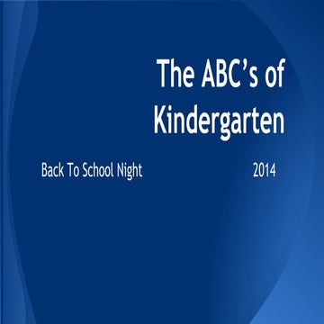 The abc's of kindergarten | PDF | Daycare and Pre-School | Parenting