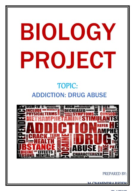 Biology investigatory project xii on Drug Addiction | PDF