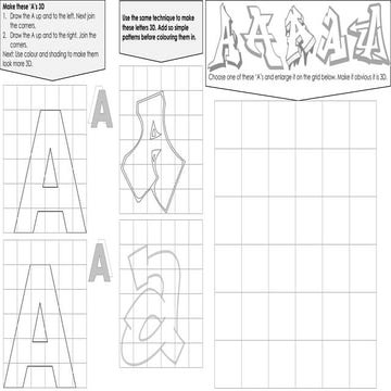 3d lettering worksheets exercise - for ks3 | PPTX