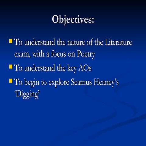 Digging Seamus Heaney Essay | PDF
