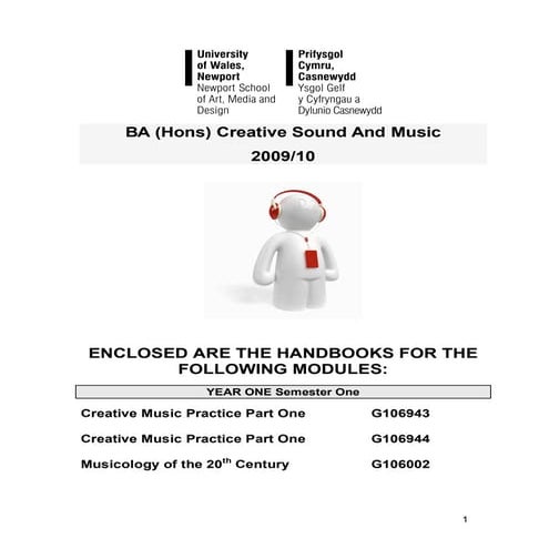 Semester 1 Handbook for Creative Music Modules | PDF | World ...
