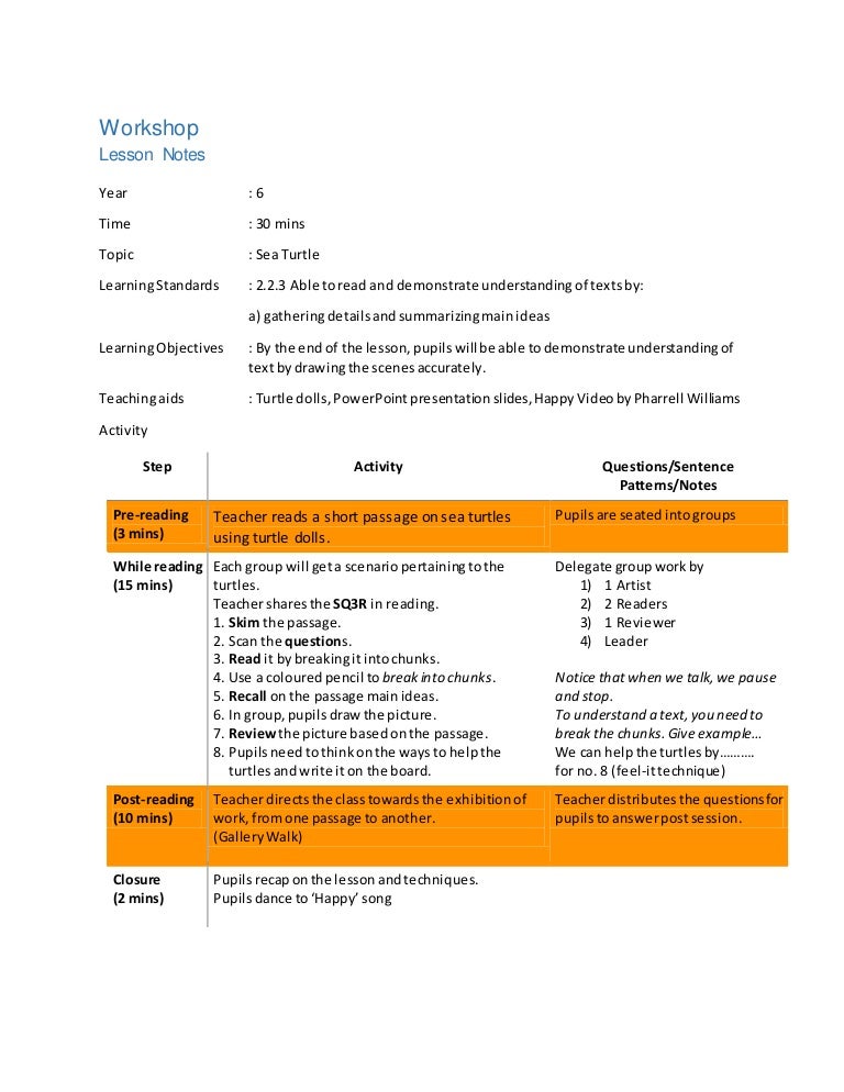 Lesson Note For Year 6 Lesson Note For Year 6