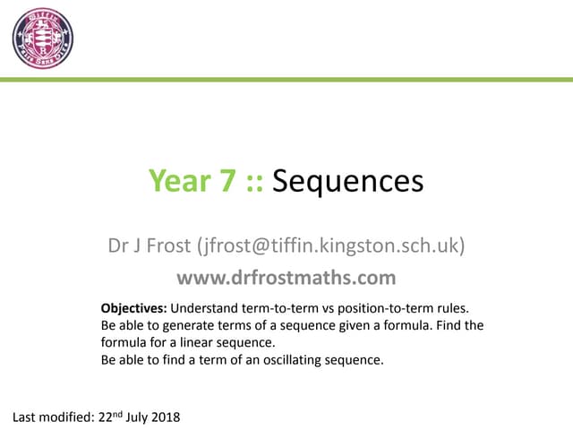 Arithmetic sequence G10.pptx | Homework and Study | Education