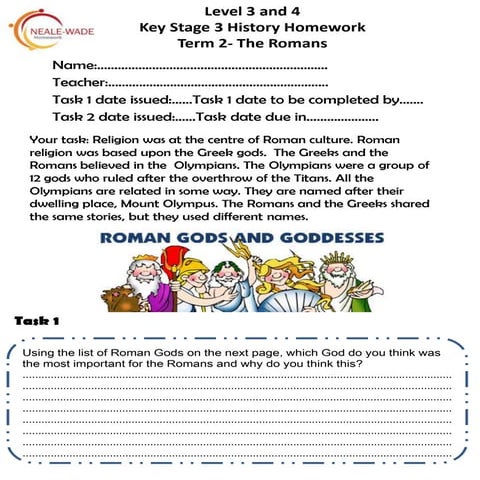 Yr 7 roman homework level 3 and 4 | PPTX