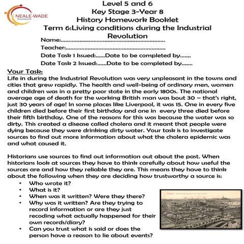 Yr 8 industrial rev homework 5 and 6 | PPTX