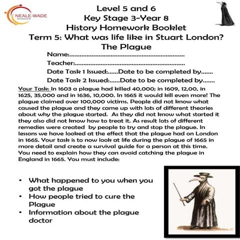 Yr 8 plague homework level 3 and 4 | PDF
