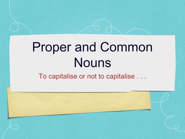common-and-proper-nouns for 1st grade editable | PPTX
