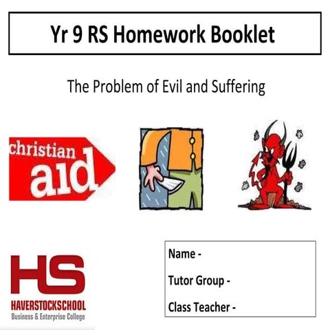 Yr 9 rs homework booklet evil and suffering | PPT