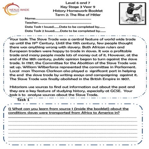 Yr 9 slavery homework 6 and 7 | PPTX