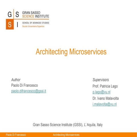 Architecting Microservices | PPT