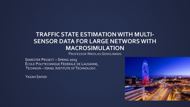 Traffic State Estimation With Multi Sensor Data For Large Networks With