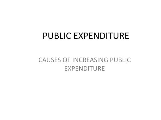 Effects of public expenditure on economy production distribution | PDF