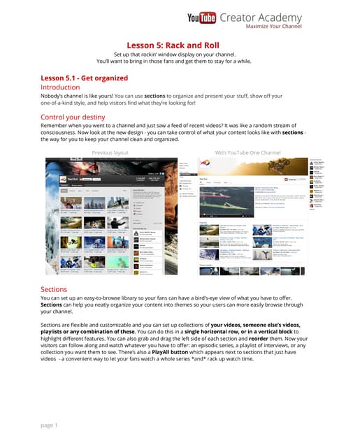 Youtube Academy - Lesson 1 | PDF