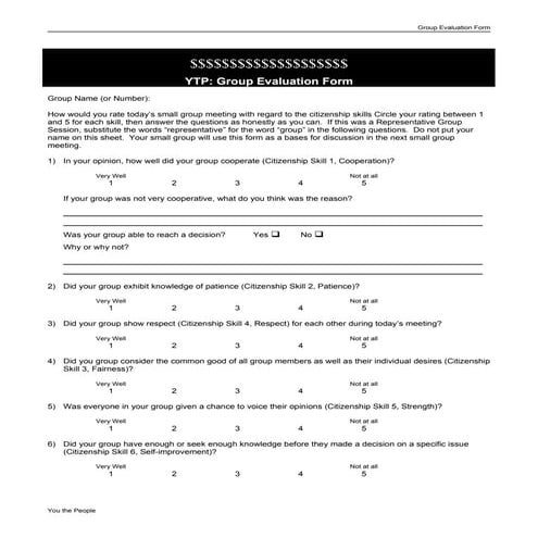 Ytp group eval | DOC