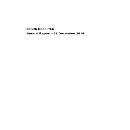 Zenith bank annual report 2015 | PDF