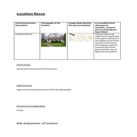 Location recce template 2014 | DOCX