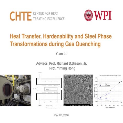 Heat Transfer, Hardenability and Steel Phase Transformations during Gas Quenching | PPT