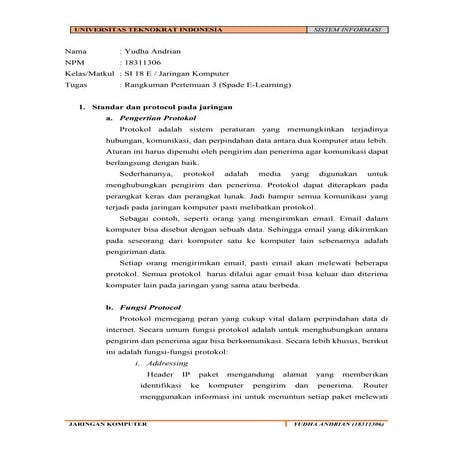 Resume Network Protocol and Communication | PDF