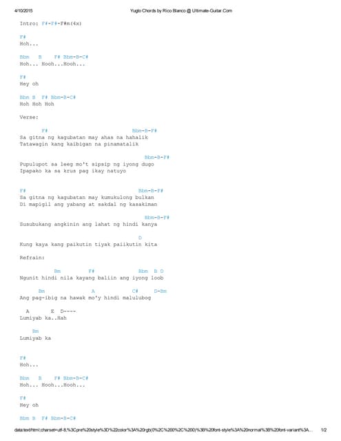 Kanto chords by siakol @ ultimate guitar | PDF