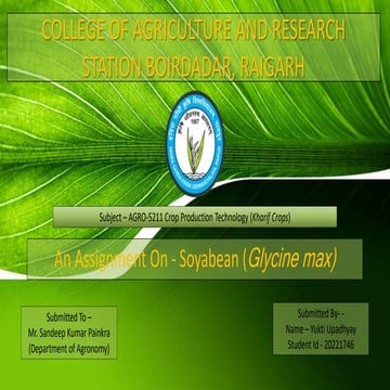 Yukti (AGRONOMY) presentation on soyabean.pptx