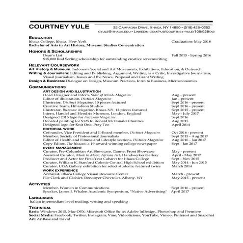 Yule resume | PDF