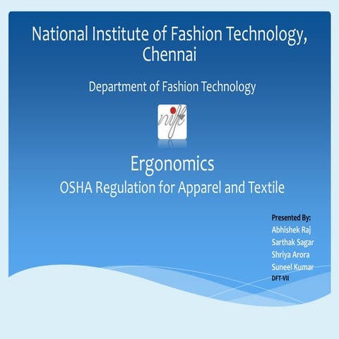 OSHA Regulations - Ergonomics | PPTX