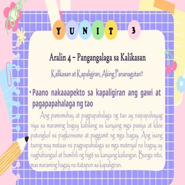 ESP Yunit III Grade 10 Powerpoint Guideliner | PPT