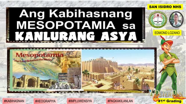 Mesopotamia Sinaunang Sibilisasyon Sa Kanlurang Asya