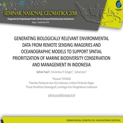 GENERATING BIOLOGICALLY RELEVANT ENVIRONMENTAL DATA FROM REMOTE SENSING ...