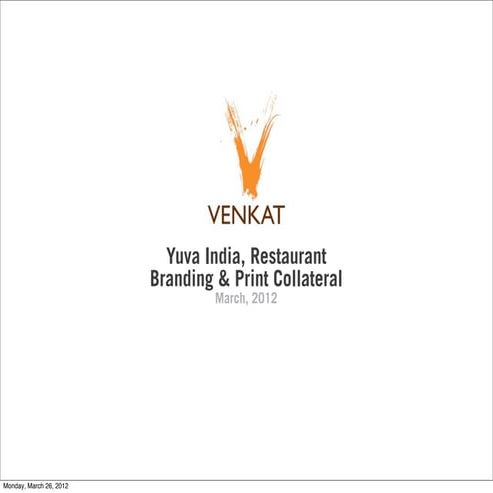 Yuva India Restaurant Branding & Print Collateral | PDF
