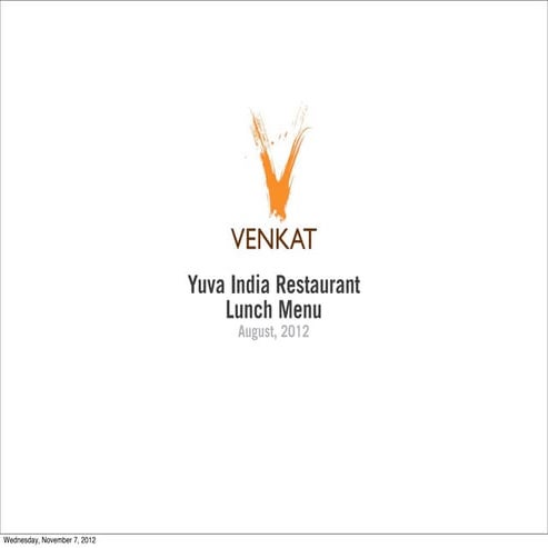 Yuva India Restaurant Branding & Print Collateral | PDF