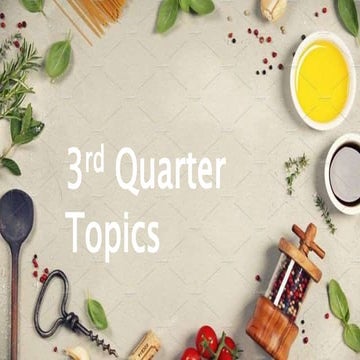 TLE - Cookery 3rd Quarter Discussion | PPTX