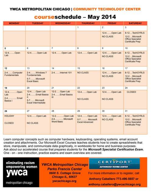 August 2014 ctc schedule | PDF
