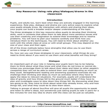 Teacher Resource Guidebook - Using Role Play, Dialogue, Drama in the ...